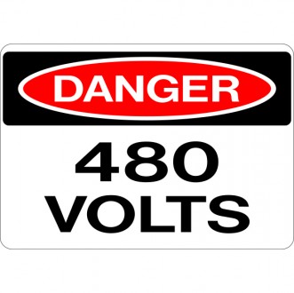 Danger 480 Voltage Labels | Model Sign
