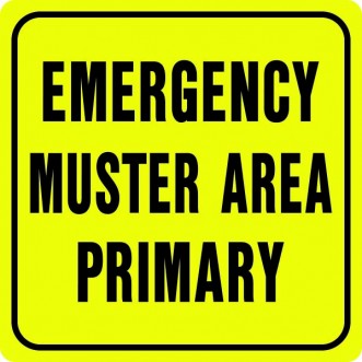 Emergency Muster Area Primary | Model Sign