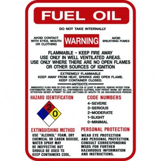 Fuel Oil Hazardous Warning Sign 10x14 | Model Sign