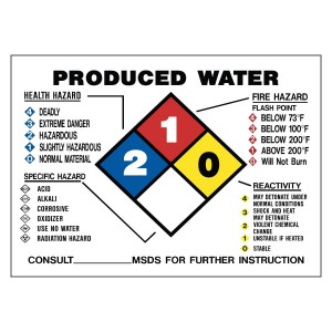Produced Water NFPA Diamond | Model Sign